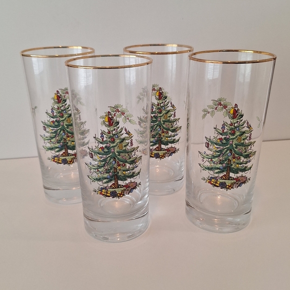 Spode | Dining | Spode Christmas Tree Highball Glasses Vintage Set Of 4 ...